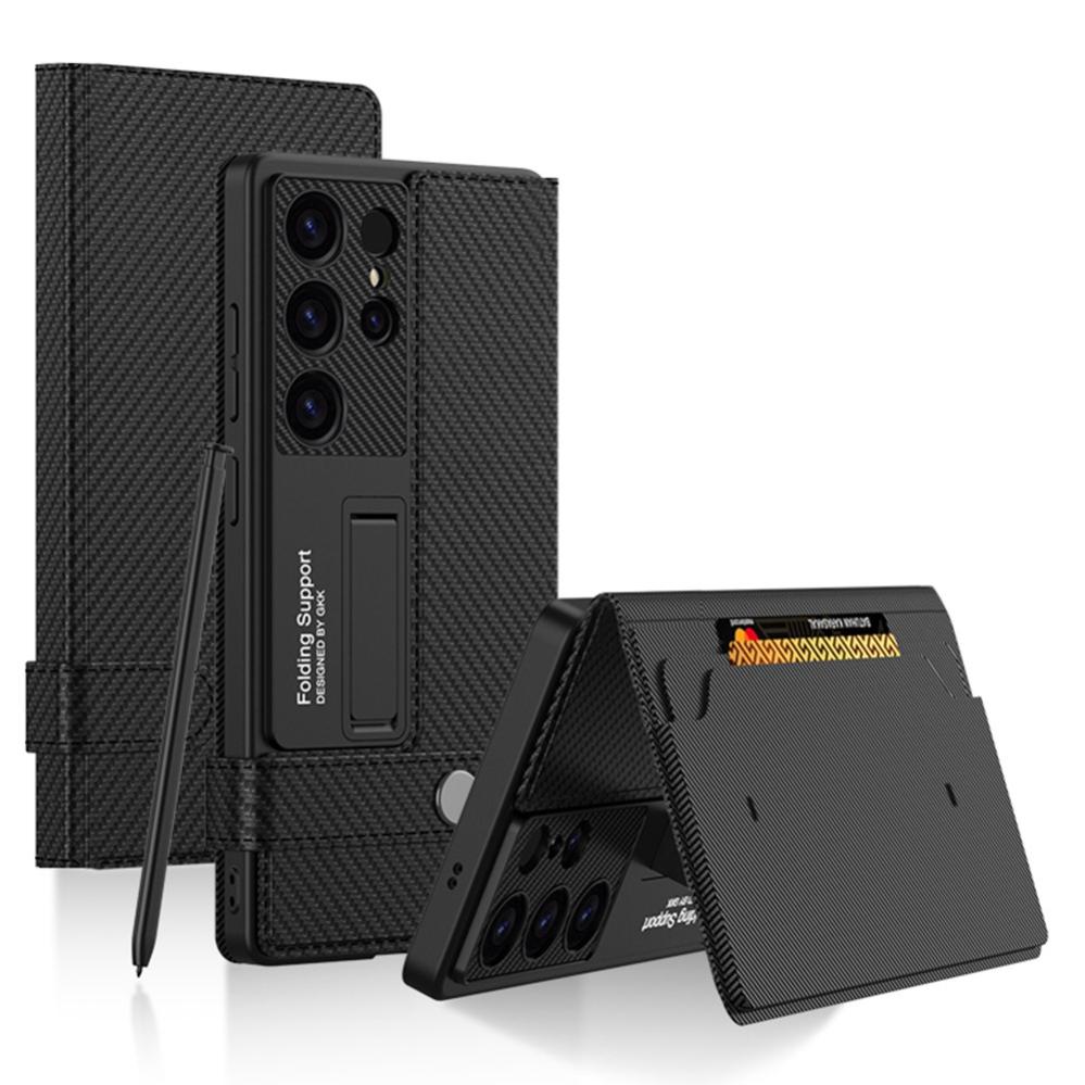 Köp GKK Galaxy S25 Ultra Fodral Kickstand Läder Kolfiber Textur ...