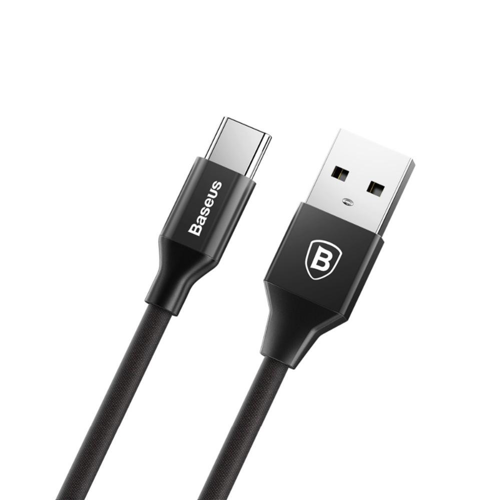 Köp BASEUS 1.2m USB-C Nylon Kabel - Svart - Teknikhallen.se