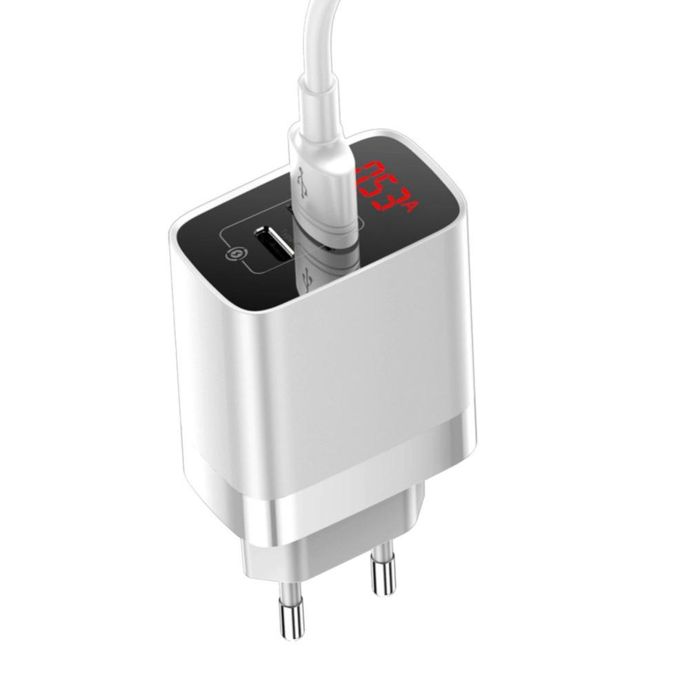 Köp Baseus PPS 18W USB-C USB-A Med PD 3.0 Laddare - Vit - Teknikhallen.se